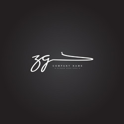 Zg initial logo in signature style Royalty Free Vector Image