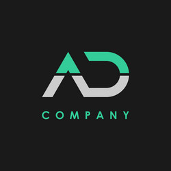 Letter a and d logo design template Royalty Free Vector
