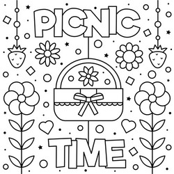 Tea time coloring page Royalty Free Vector Image