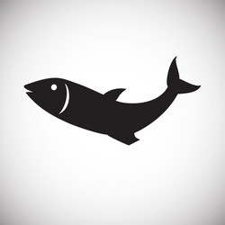 Fish icon on white background for graphic and web Vector Image
