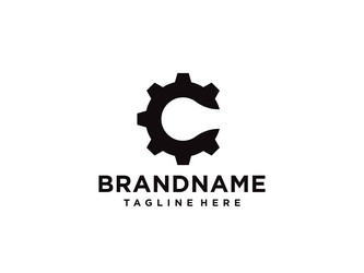 Letter c gear engineer logo design template Vector Image