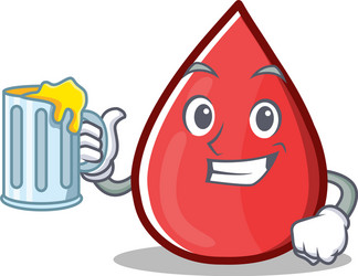 Crying blood drop cartoon mascot character Vector Image