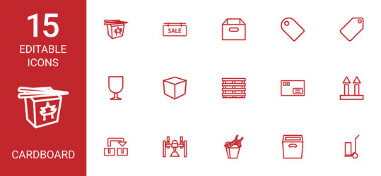 Cardboard icons Royalty Free Vector Image - VectorStock