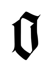 Letter O in Gothic Style Alphabet Vector Images (47)