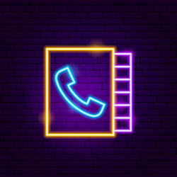 Contact neon icons Royalty Free Vector Image - VectorStock