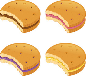 Berry cream cookies realistic product Royalty Free Vector