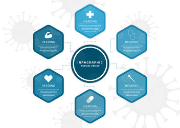 Infographic hexagon modern mind map design Vector Image