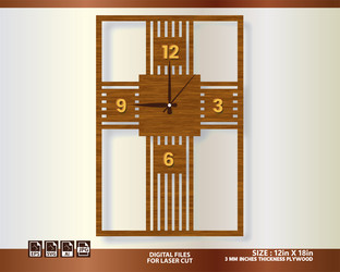 A beautiful clock laser-cut Royalty Free Vector Image