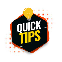 Quick helpful tips advice on yellow background Vector Image