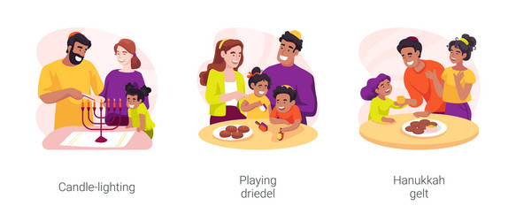 Jewish traditions isolated cartoon Royalty Free Vector Image