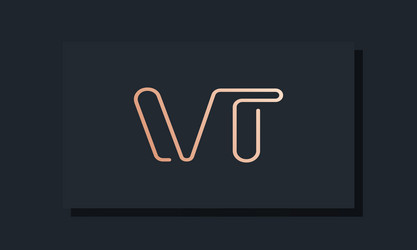 Minimal line art signature letters vt logo Vector Image