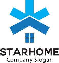 Blue star square logo Royalty Free Vector Image