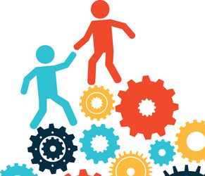 Teamwork design over blue background Royalty Free Vector