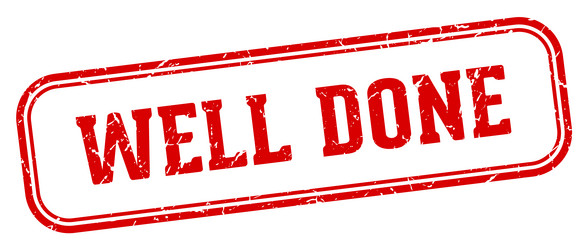 Well done stamp well done rectangular stamp on Vector Image