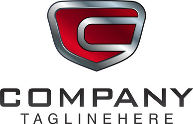 Black and red glossy flying letter c Royalty Free Vector