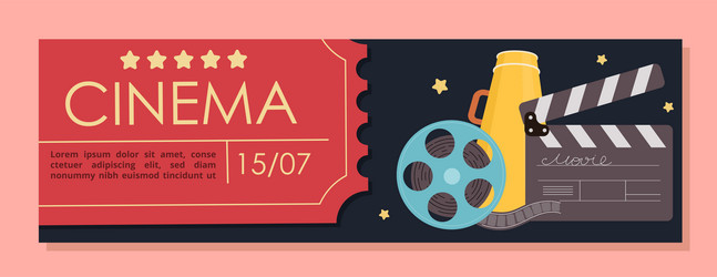 Cinema advertising banner concept Royalty Free Vector Image