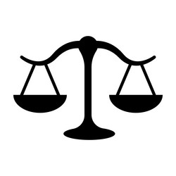 Justice scale icon white background Royalty Free Vector