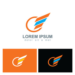 Round line speed technology logo Royalty Free Vector Image