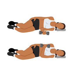 Woman doing lateral side shoulder dumbbell raises Vector Image