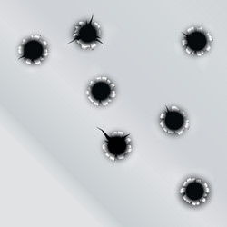 Bullet holes gun shot ragged marks gunshot Vector Image