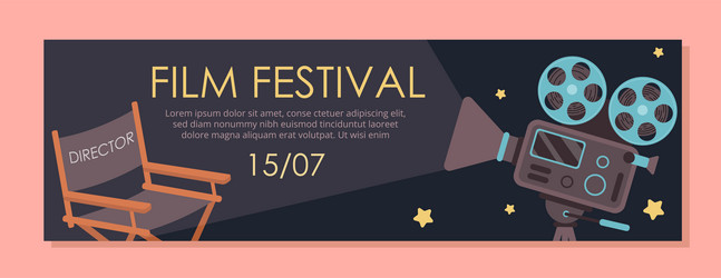 Cinema advertising banner concept Royalty Free Vector Image