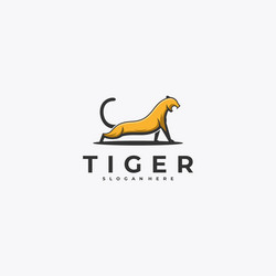 Logo tiger mascot cartoon style Royalty Free Vector Image