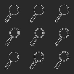 Magnifying glass zoom in out icons Royalty Free Vector Image