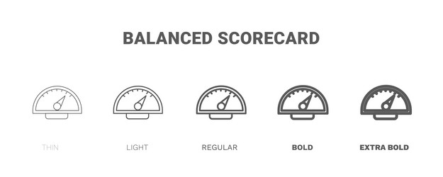 Balanced scorecard icon outline and filled Vector Image
