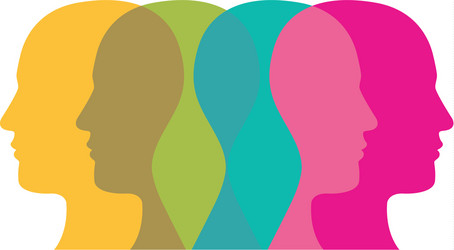 Color contour humans icon Royalty Free Vector Image