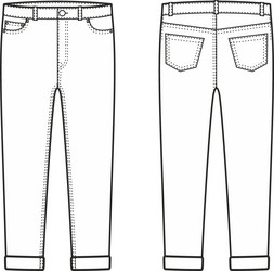 Pants Fashion Flat Technical Drawing Vector Images (over 1,500)