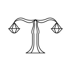 Justice scale icon white background Royalty Free Vector