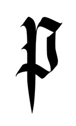 Letter p in the gothic style alphabet Royalty Free Vector