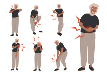Pain in different places a man Royalty Free Vector Image