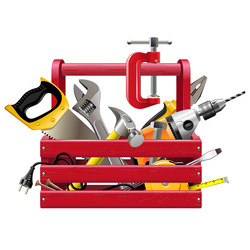 Wooden toolbox Royalty Free Vector Image - VectorStock