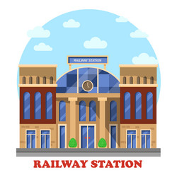 Train station or railway railroad platform Vector Image