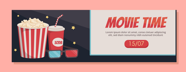 Cinema advertising banner concept Royalty Free Vector Image