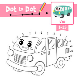 Coloring book connect dots to create car Vector Image