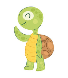 Happy turtle standing design Royalty Free Vector Image