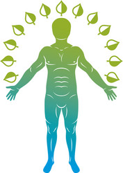 Human being standing on white background and made Vector Image