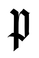 Letter p in gothic style alphabet the symbol Vector Image