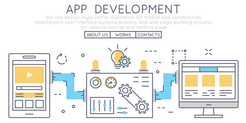 Construction mobile banner set Royalty Free Vector Image