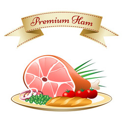 Cartoon ham Royalty Free Vector Image - VectorStock