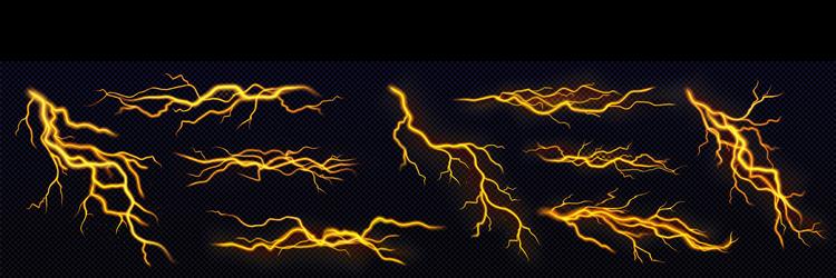 Lightning electric effect light thunder Royalty Free Vector
