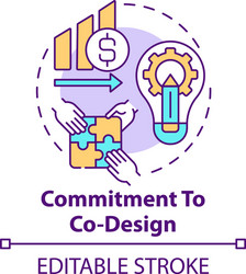Commitment to co-design concept icon Royalty Free Vector