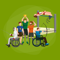 Disable handicap sport paralympic games stick Vector Image