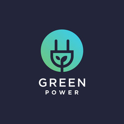 Green power logo design with modern creative Vector Image