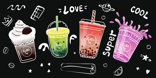 Bubble milk tea poster Royalty Free Vector Image