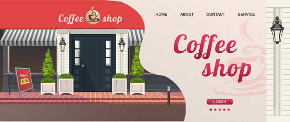 Concept banner coffee shop interface Royalty Free Vector