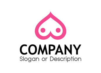 Two Women Hearts Logo Concept Royalty Free Vector Image