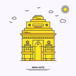 Travel india gate poster template purple creative Vector Image